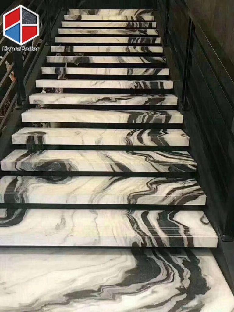 Panda white marble stair treads | Hyperbetter Best Construction Supplier