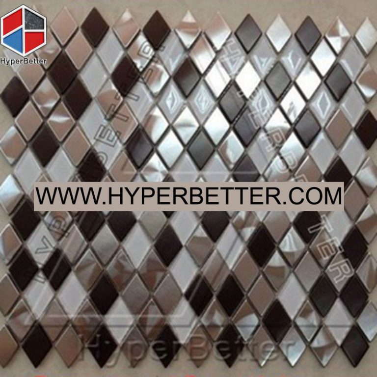 Diamond shape stainless steel mosaic | Hyperbetter Metal Mosaic Series